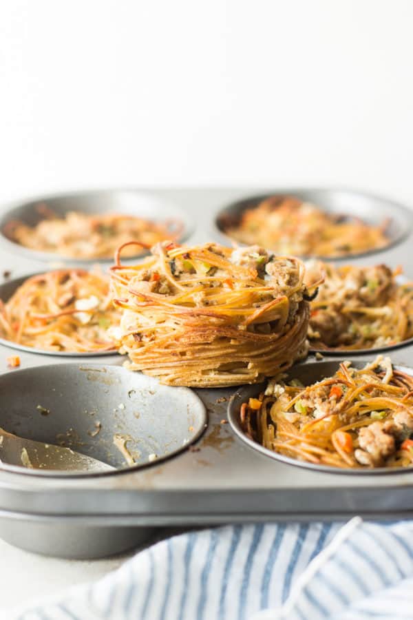 Thanksgiving Stuffing Pasta Nests - MJ and Hungryman