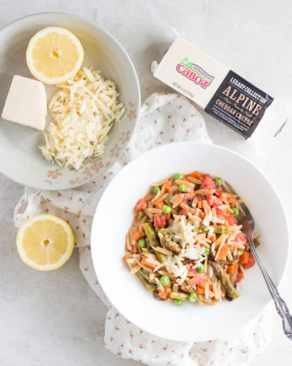 Cheesy Vegetarian Orzo Primavera - MJ and Hungryman