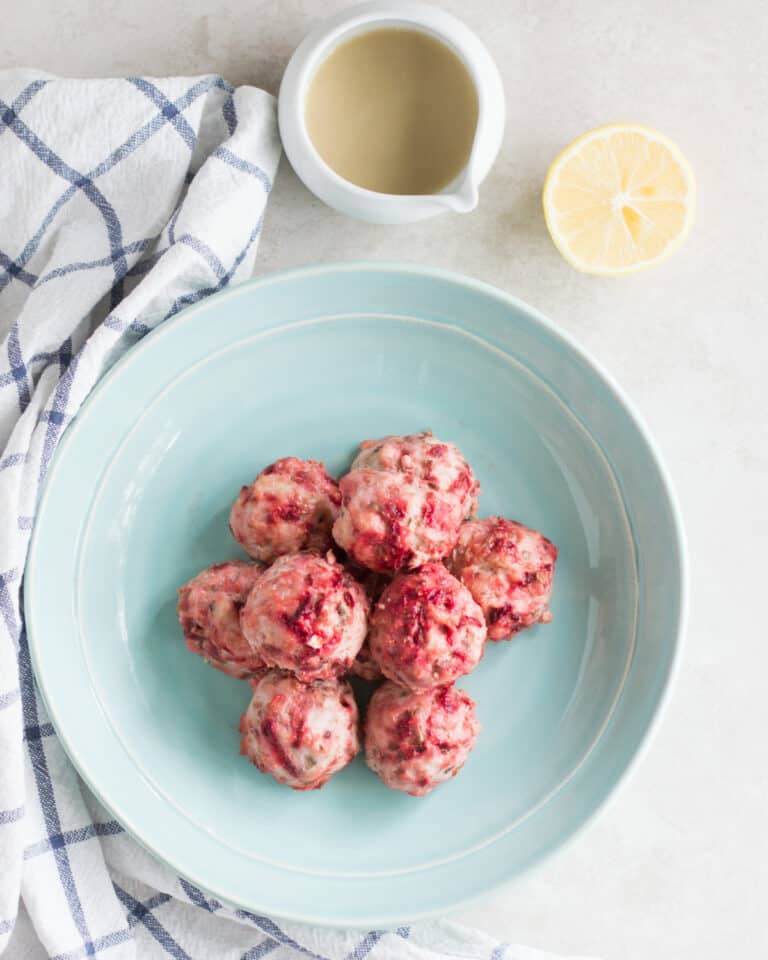 Baby-Friendly Turkey Beet Meatballs - MJ and Hungryman