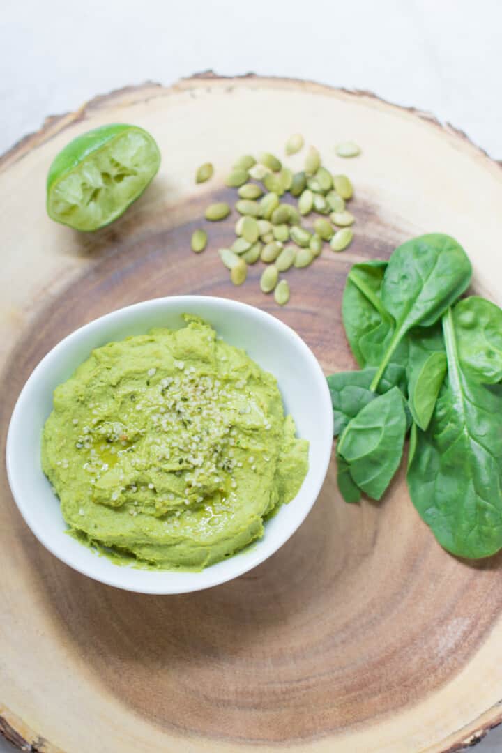 Pumpkin Seed Spinach Hummus for babies - MJ and Hungryman