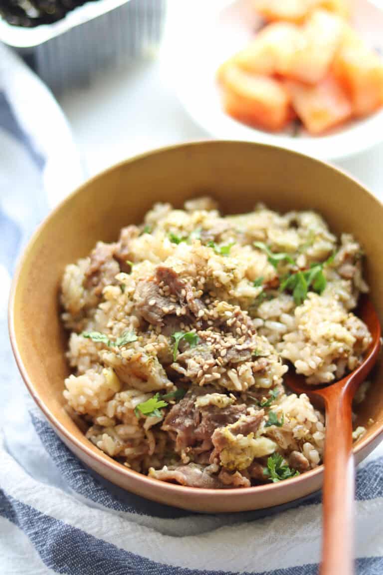 One Pot Beef Broccoli Rice Cooker Meal - MJ and Hungryman